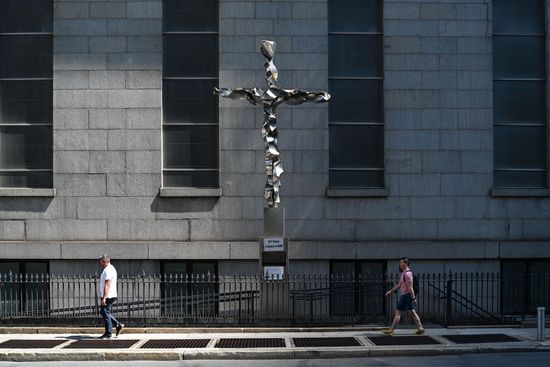 People Walk By 911 Cross Symbol Editorial Stock Photo - Stock Image ...