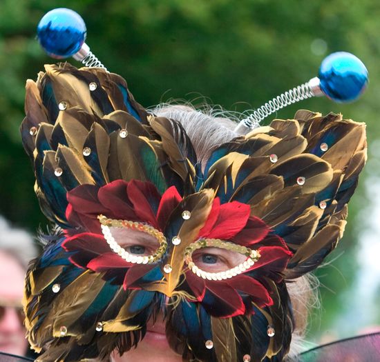 Roberta Nelms Wears Feathered Mask During Editorial Stock Photo - Stock ...