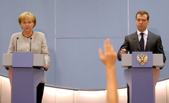 Russian President Dmitry Medvedev R German Editorial Stock Photo ...