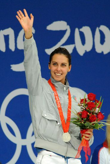 Italys Silver Medalist Alessia Filippi Waves Editorial Stock Photo ...