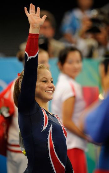 American Gymnast Shawn Johnson Waves After Editorial Stock Photo ...