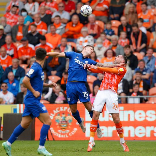 James Collins Cardiff Richard Keogh Blackpool Editorial Stock Photo ...