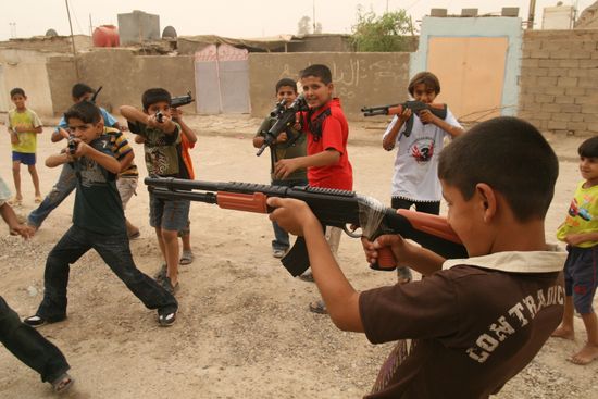 Iraqi Boys Play Toy Guns Celebrate Editorial Stock Photo - Stock Image ...