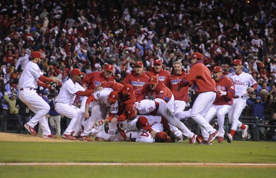 Members Philadelphia Phillies Celebrate After Winning Editorial Stock ...