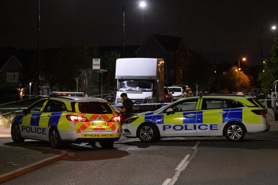 Police Vehicles Maintain Scene Cordon Following Editorial Stock Photo ...