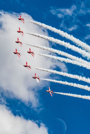 Red Arrows Flying Above Raf Waddington Editorial Stock Photo - Stock ...