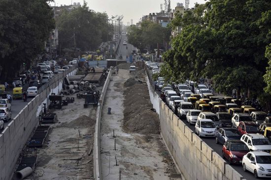 View Under Construction Road Ashram Chowk Editorial Stock Photo - Stock ...