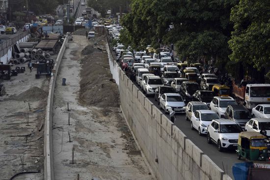 View Under Construction Road Ashram Chowk Editorial Stock Photo - Stock ...