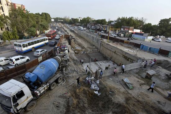 View Under Construction Road Ashram Chowk Editorial Stock Photo - Stock ...