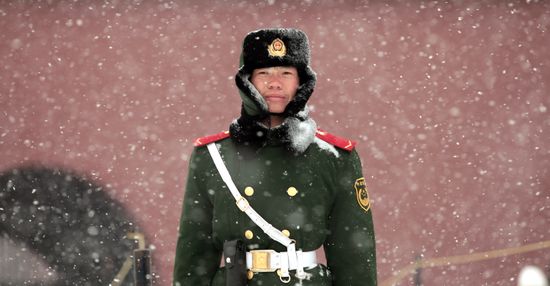 Chinese Security Forces Watch Over Holiday Editorial Stock Photo ...