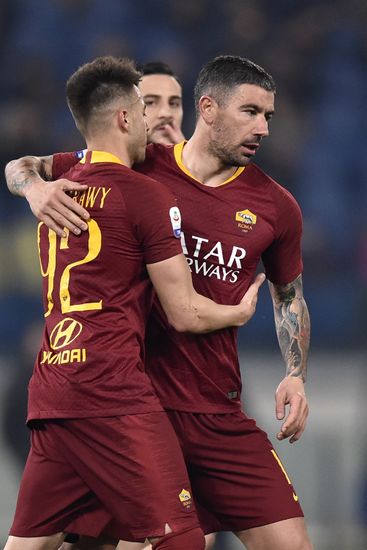 Aleksandar Kolarov Roma Celebrates Scoring During Editorial Stock Photo ...