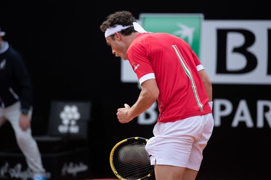 Marco Cecchinato Ita Celebrates Against Alex Editorial Stock Photo ...