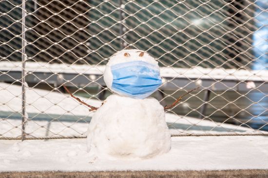 Covid19 Compliant Snowman Medical Facemask Seen Editorial Stock Photo ...