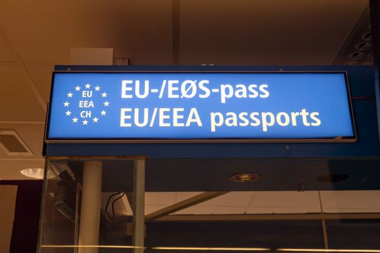 Eu Eea Passports Control Signs Eu Editorial Stock Photo - Stock Image ...