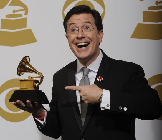 Steven Colbert Holds His Grammy Best Editorial Stock Photo - Stock ...