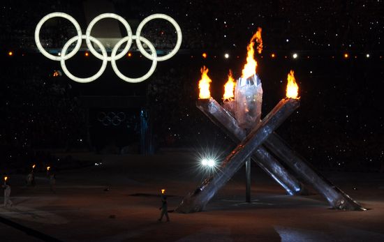 Olympic Flame Lit During Opening Ceremony Editorial Stock Photo - Stock ...