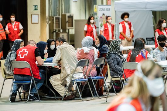 Afghan Refugees Talk Red Cross Officers Editorial Stock Photo - Stock ...
