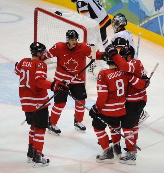 Canada Celebrates Goal Against Germany During Editorial Stock Photo ...
