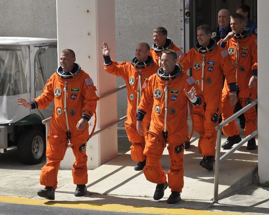 Six Member Crew Nasas Space Shuttle Editorial Stock Photo - Stock Image ...