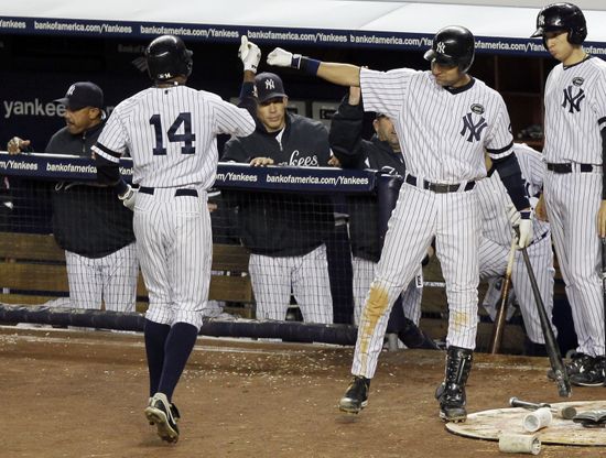 New York Yankees Derek Jeter Congratulates Editorial Stock Photo ...