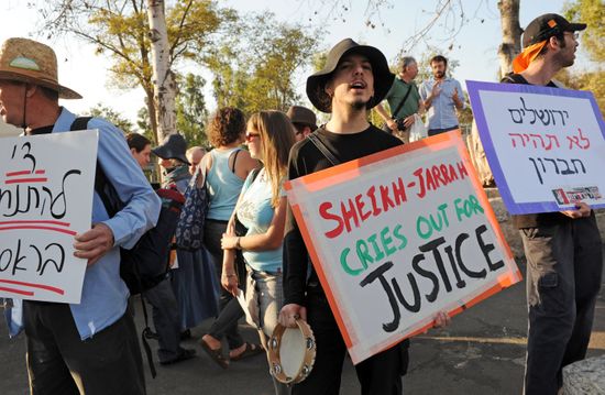 Israeli Activist Holds Sign Plays Tamborine Editorial Stock Photo ...