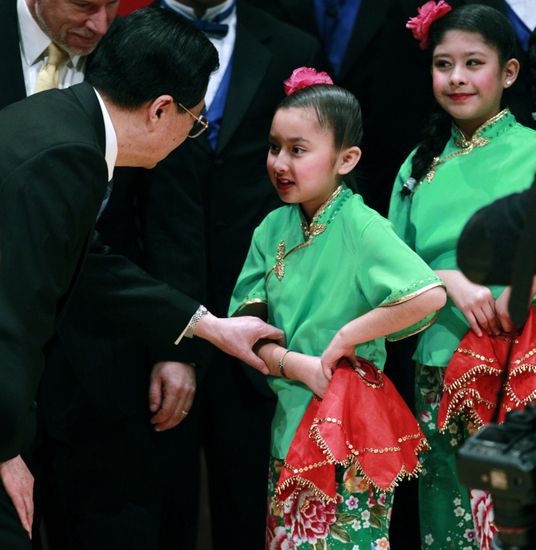 Chinese President Hu Jintao Left Speaks Editorial Stock Photo - Stock ...
