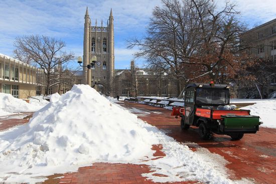 Snow Stands Piled On Lowery Mall Editorial Stock Photo - Stock Image ...
