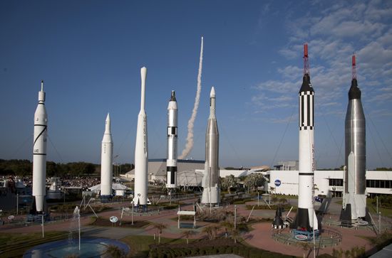 Launching Beyond Rocket Garden Visitor Complex Editorial Stock Photo ...
