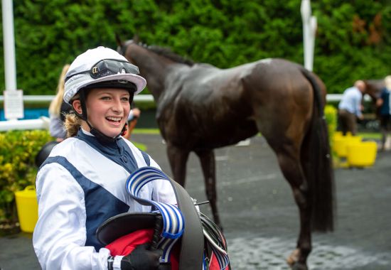 Jockey Mia Biggs After Her First Editorial Stock Photo - Stock Image ...