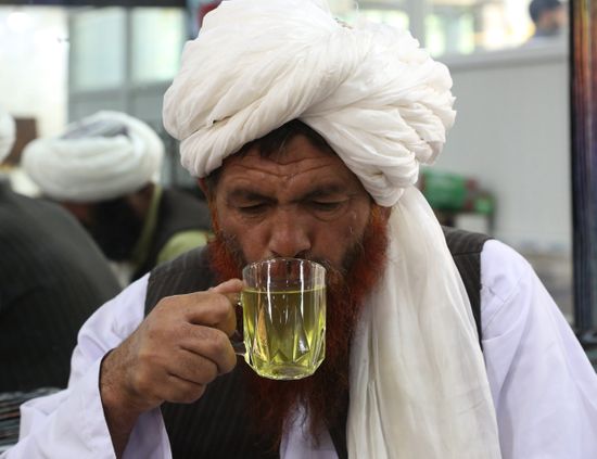 Taliban Member Drinks Tea Restaurant Kabul Editorial Stock Photo ...