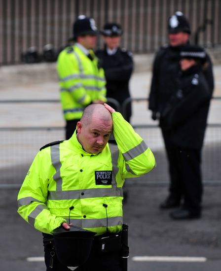 London Police Officers Stand Guard Front Editorial Stock Photo - Stock ...