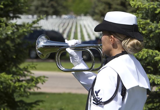 Taps Played During Us Navy Funeral Editorial Stock Photo - Stock Image ...