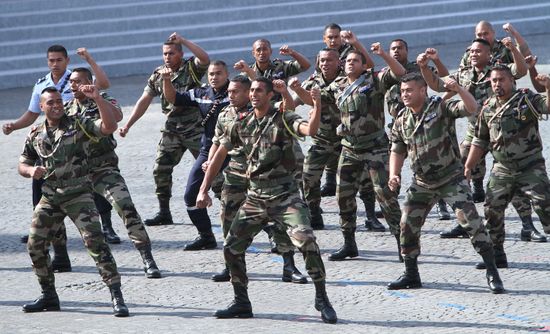 Tahitian Soldiers Perform During Annual Military Editorial Stock Photo ...