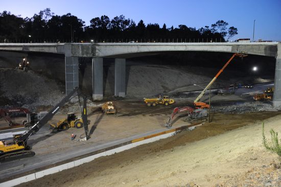 Construction Workers Using Heavy Machinary Continue Editorial Stock ...