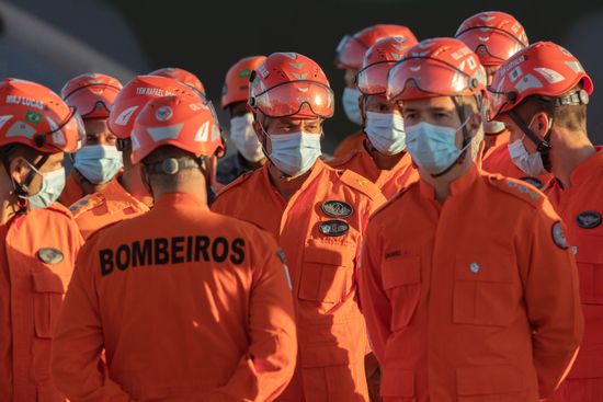 Brazilian Firefighters Attend Ceremony Brasilia Airport Editorial Stock ...