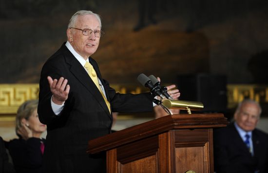 Neil Armstrong Speaks During Congressional Gold Editorial Stock Photo ...