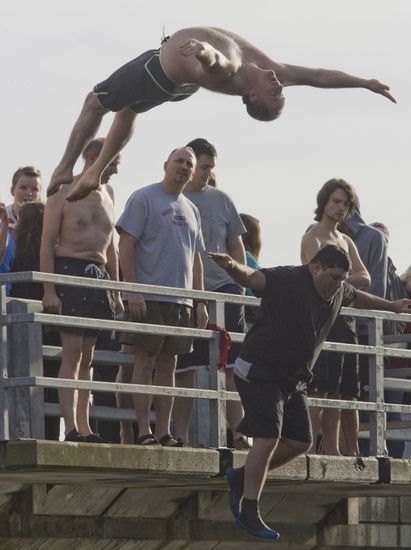 John Pello Performs Back Dive During Editorial Stock Photo - Stock ...