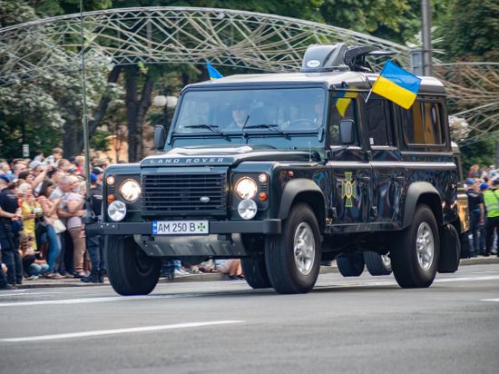 Ukrainian Military Vehicles Drive Formation During Editorial Stock ...