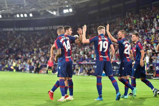 Levante Ud Players Celebrate After Scoring Editorial Stock Photo ...