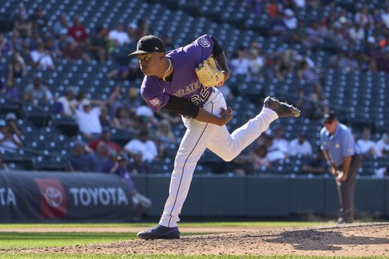 Colorado Pitcher Yency Almonte 62 Throws Editorial Stock Photo - Stock ...