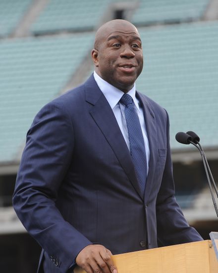 Owner Irvin Magic Johnson Speaks Podium Editorial Stock Photo - Stock ...