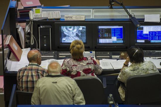 Russian Flight Controllers Russian Mission Control Editorial Stock ...