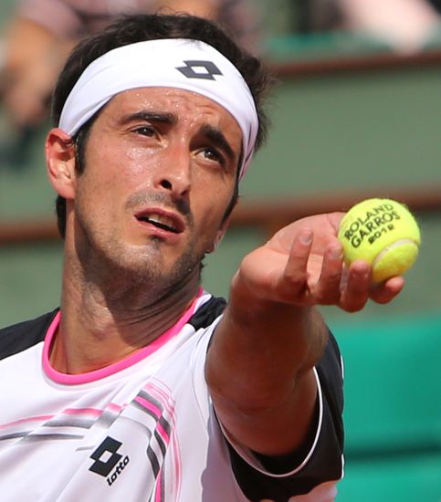 Italian Potito Starace Prepares Serve During Editorial Stock Photo ...