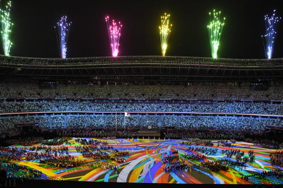 Fireworks Explode Over Olympic Stadium During Editorial Stock Photo ...