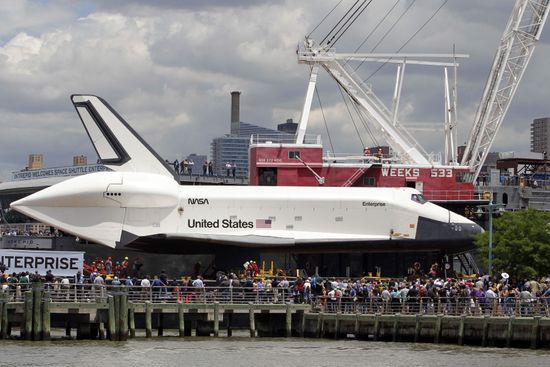 Space Shuttle Enterprise Waits On Barge Editorial Stock Photo - Stock ...