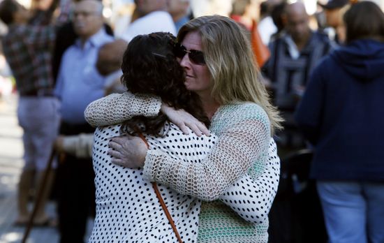Two Women Embrace Edge North Pool Editorial Stock Photo - Stock Image ...