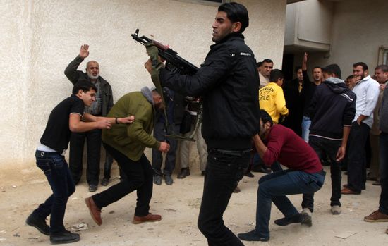 Relative Palestinian Fires His Gun Into Editorial Stock Photo - Stock ...