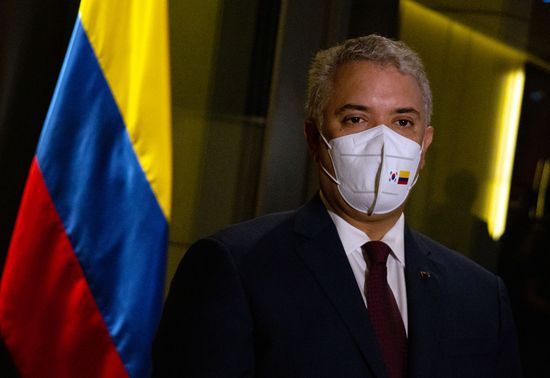 Colombian President Ivan Duque During Press Editorial Stock Photo ...