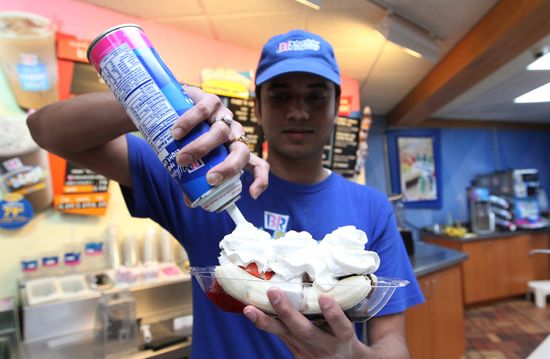 Saumin Patel Applies Whip Cream Bananna Editorial Stock Photo - Stock ...