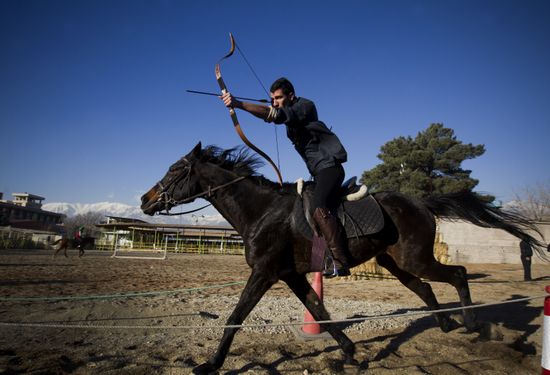 Iranian Horseback Archer Ghodrat Geravand Attends Editorial Stock Photo ...